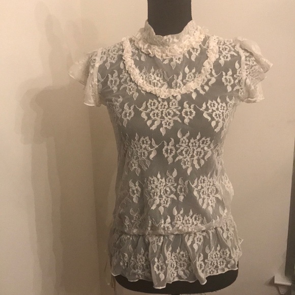 Lipsy | Tops | Medium Lace Top With Keyhole Back | Poshmark